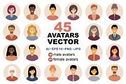Avatar round icons with people | Icons ~ Creative Market
