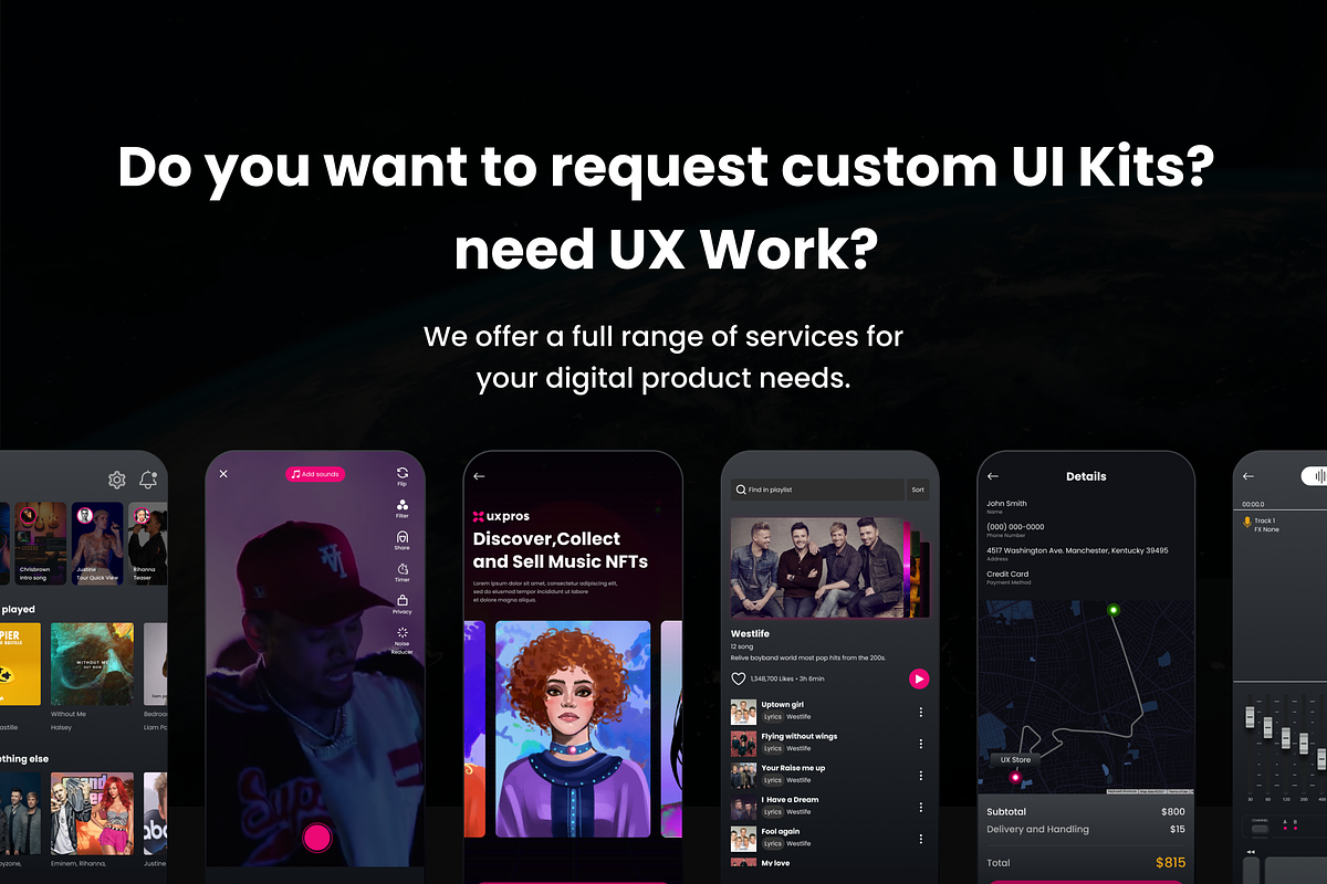 Music App UI Kit by UXPros