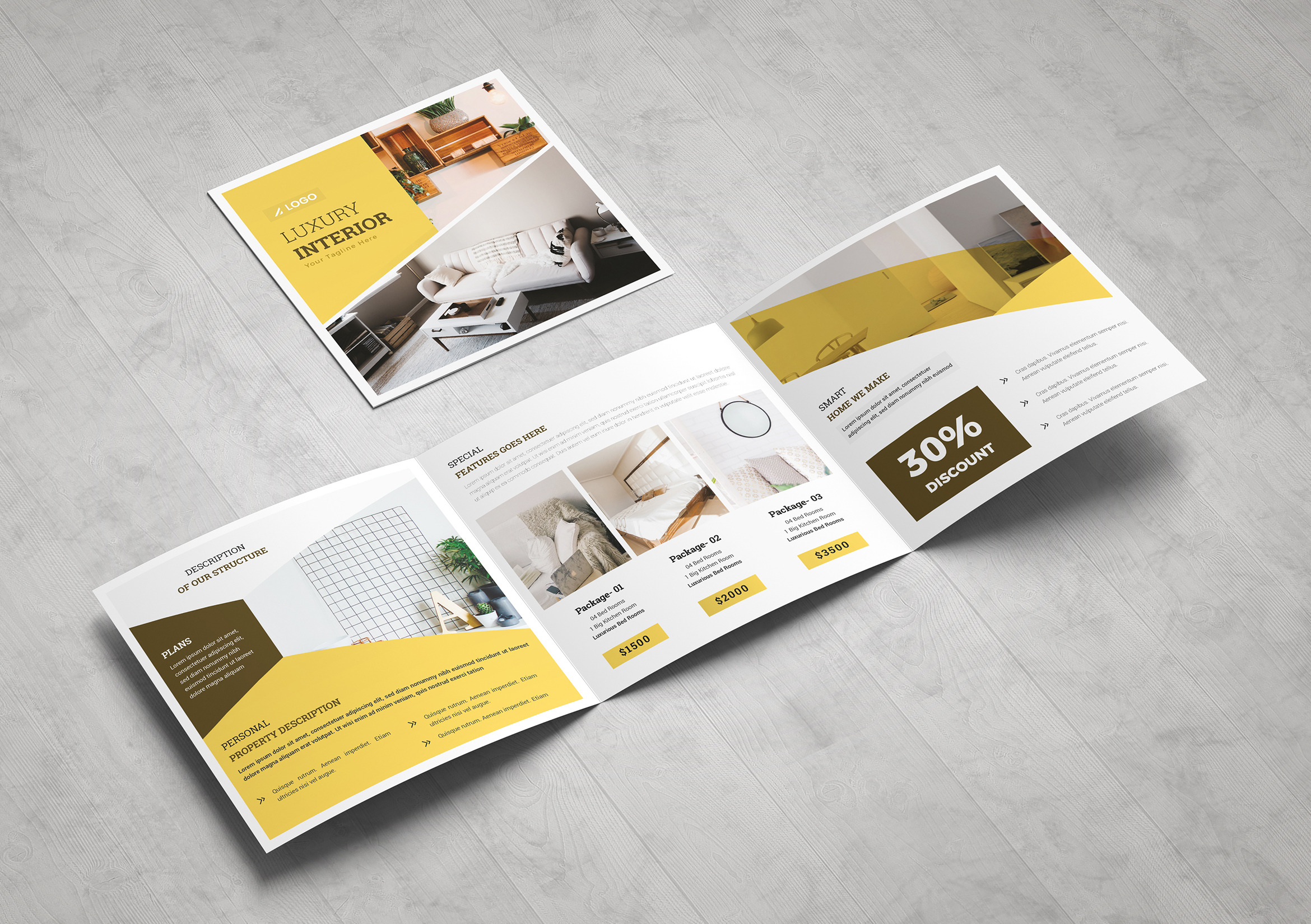 Real Estate Square Trifold Brochure, a Brochure Template by ZAAS