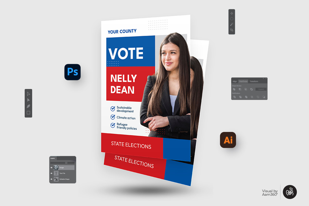 Election Candidate Flyer Template, a Flyer Template by Aam360