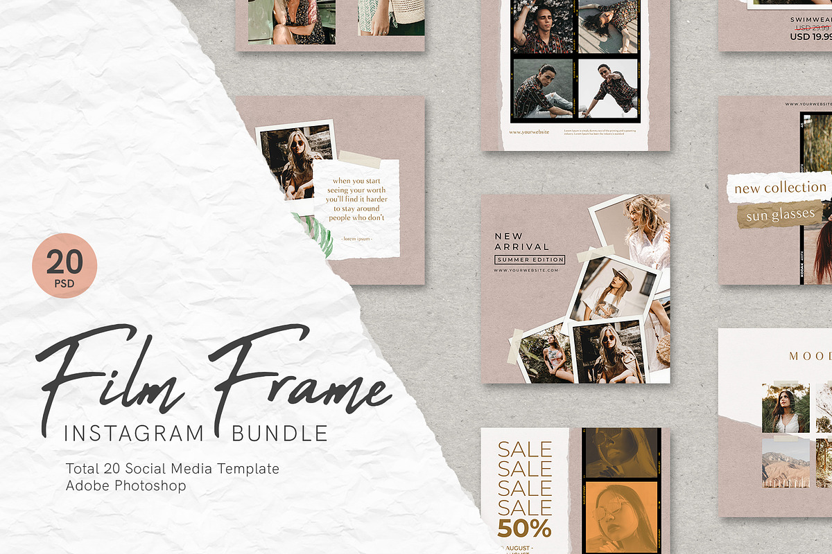 Film Frame Instagram Bundle, a Social Media Template by muhisya