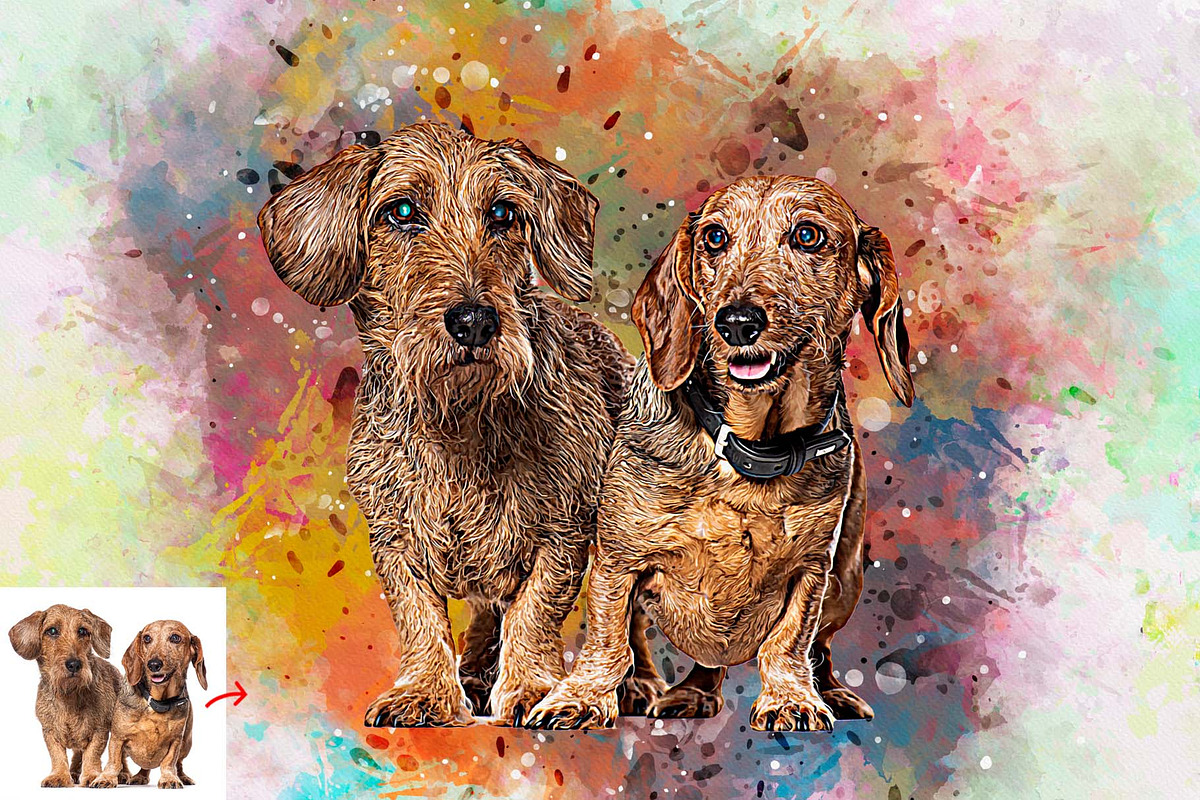 Dog Photo to Paint Photoshop Action