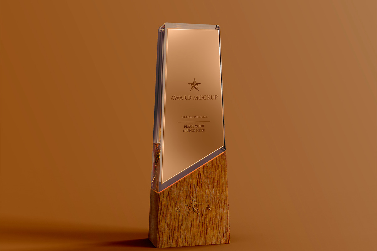 Modern Glass Trophy Mockup, a Cups & Container Mockup by McLittle Stock