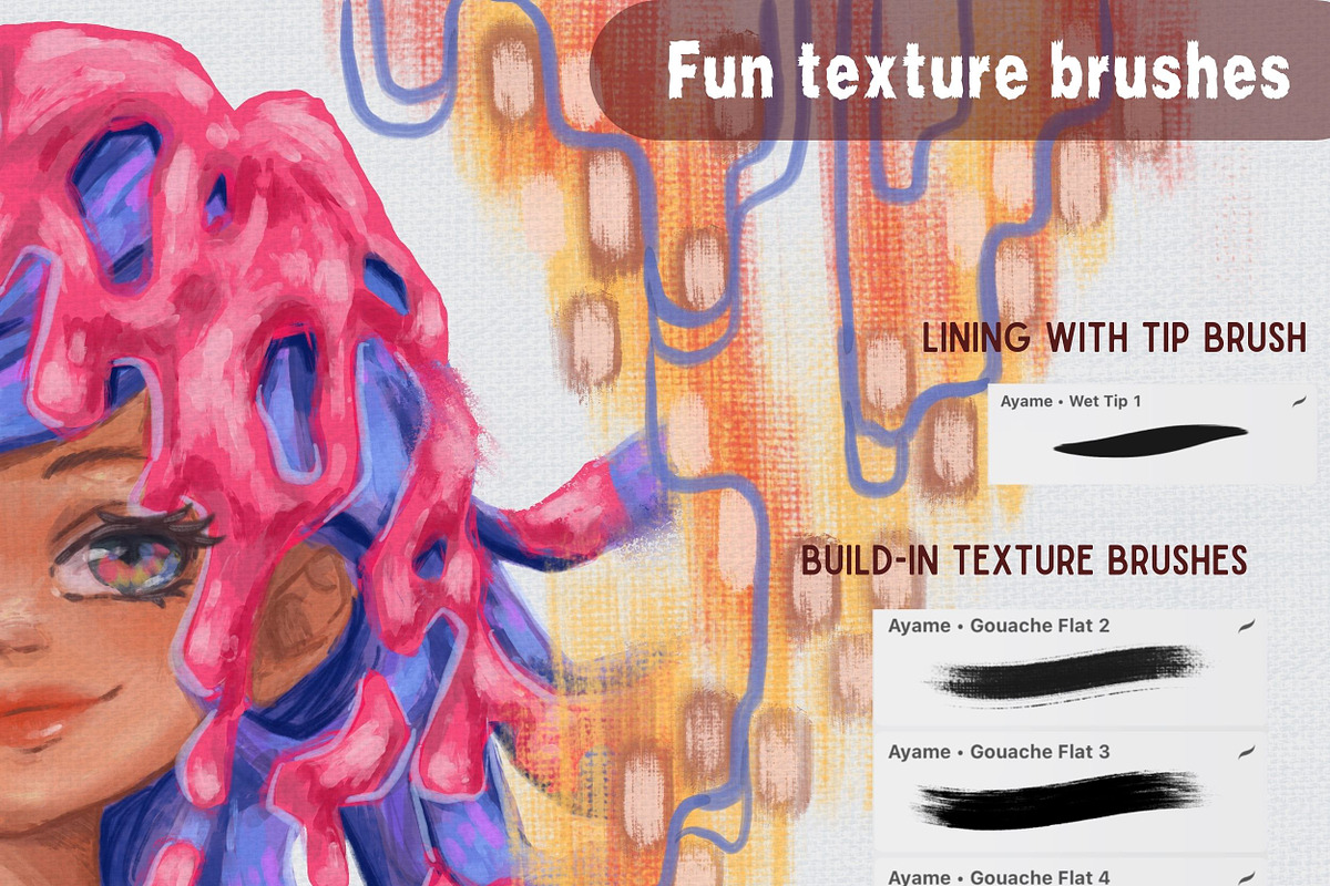 Procreate gouache brushes iBox, a Brush Add-On by ProcreateiBox