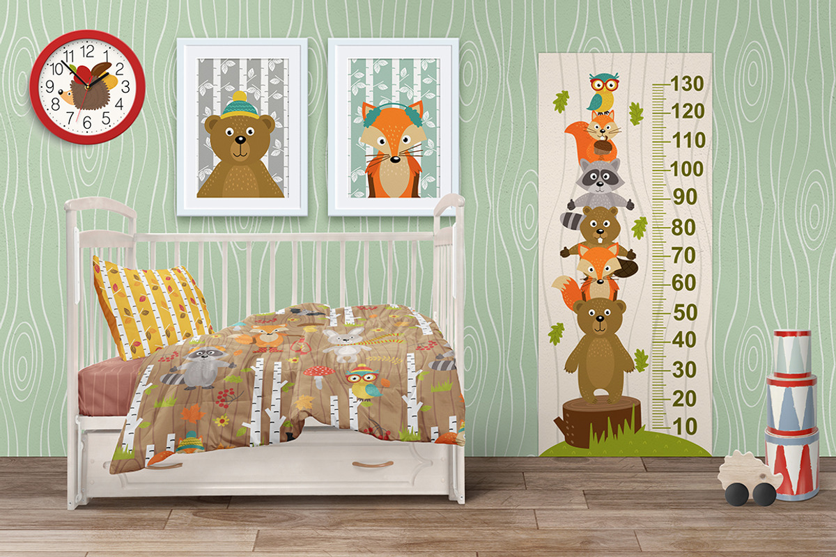 set animals of forest, a Background Graphic by NataKa