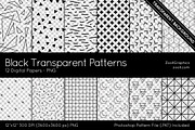 Black Transparent Digital Papers, a Pattern Graphic by ZoollGraphics