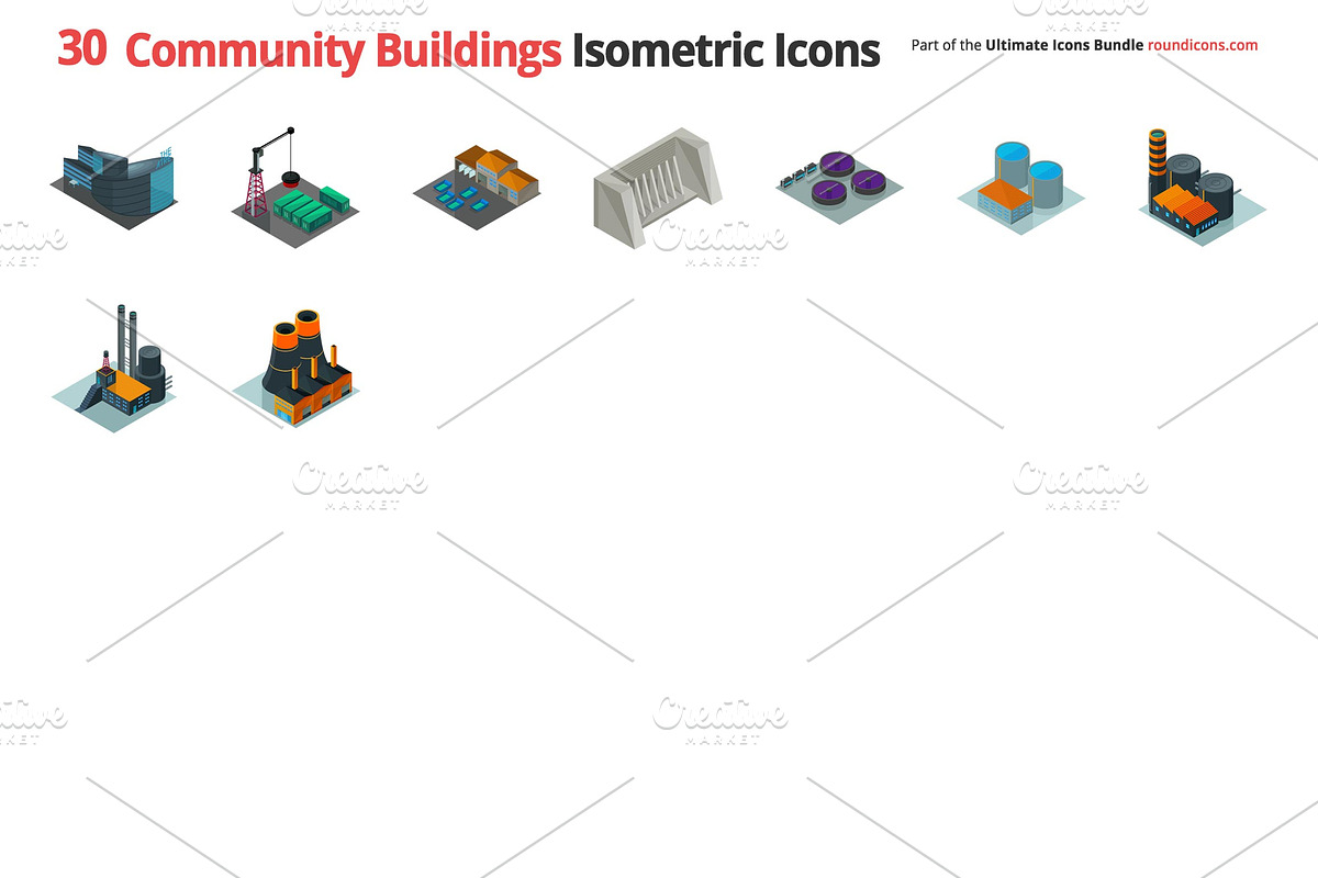 30 Community Isometric Icons, an Icon by Vectopus.com