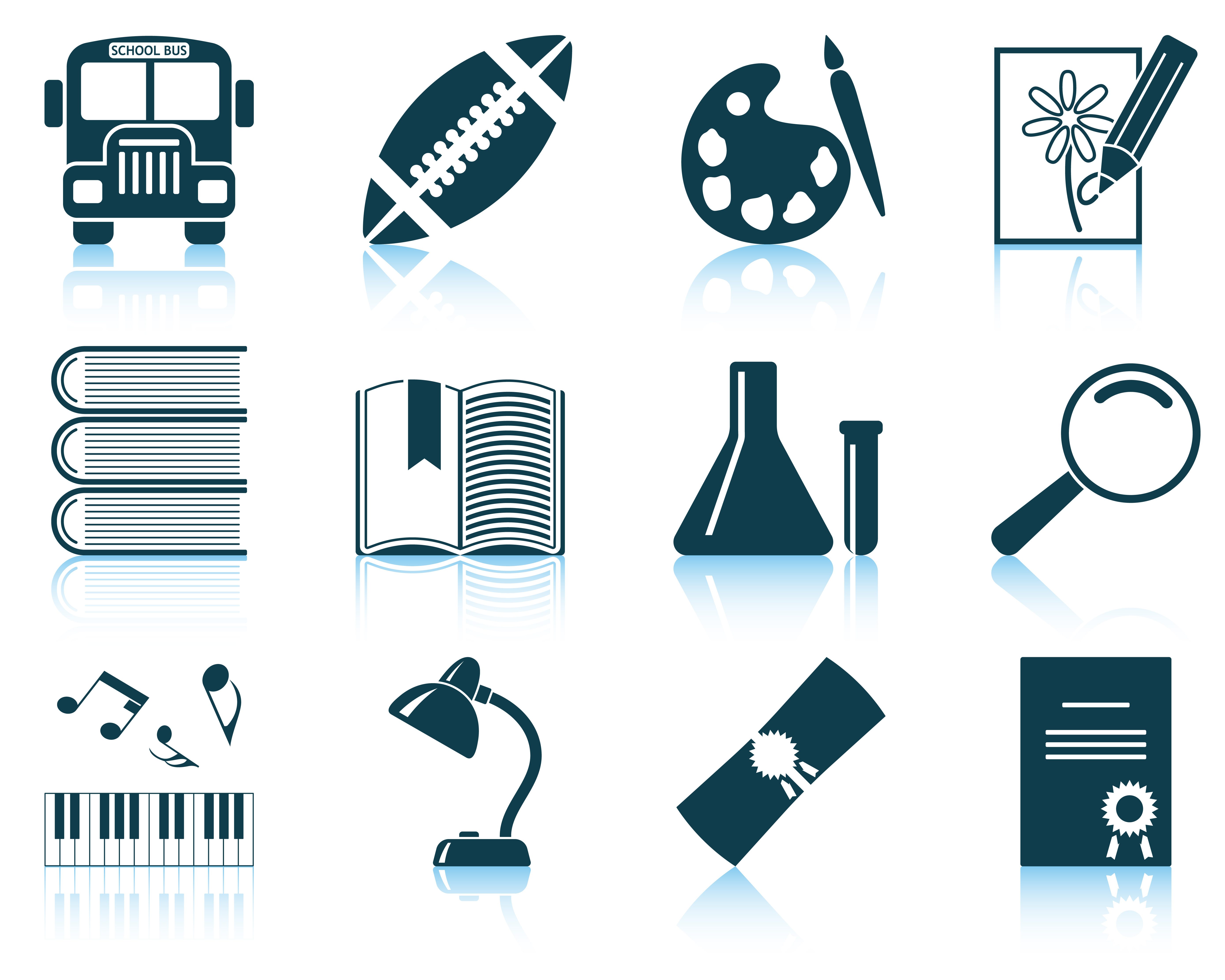 Set of 12 School Icons, an Icon by Pavel Vectors