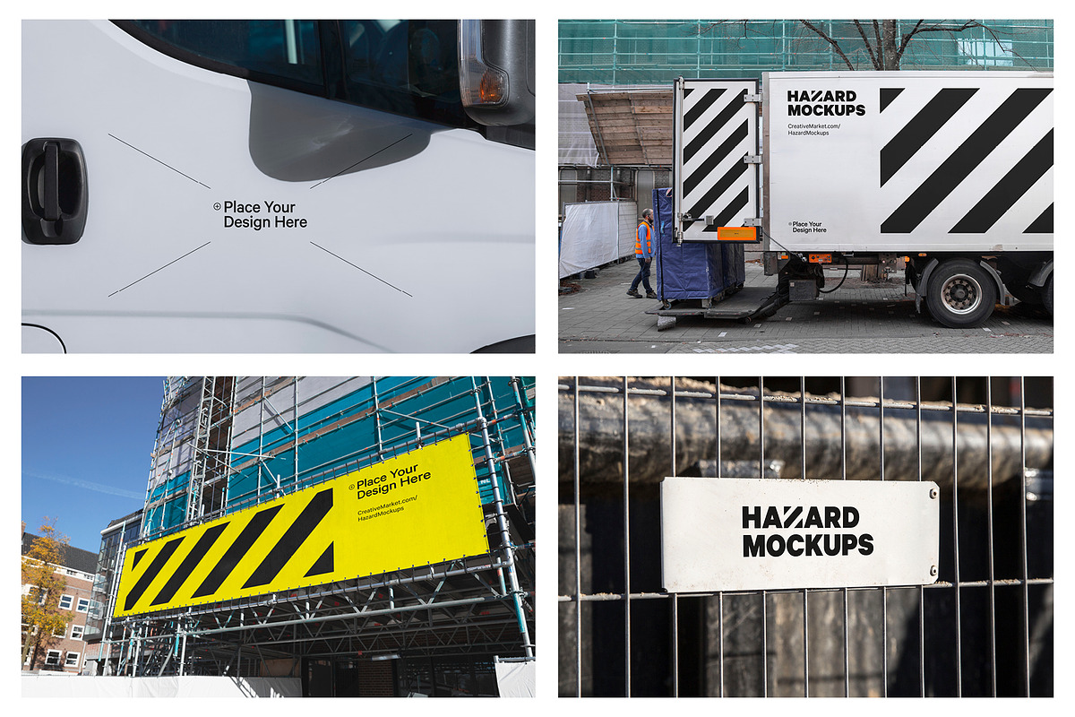 7x Construction Mockup Bundle Vol.1, an Advertising Mockup by HAZARD ...