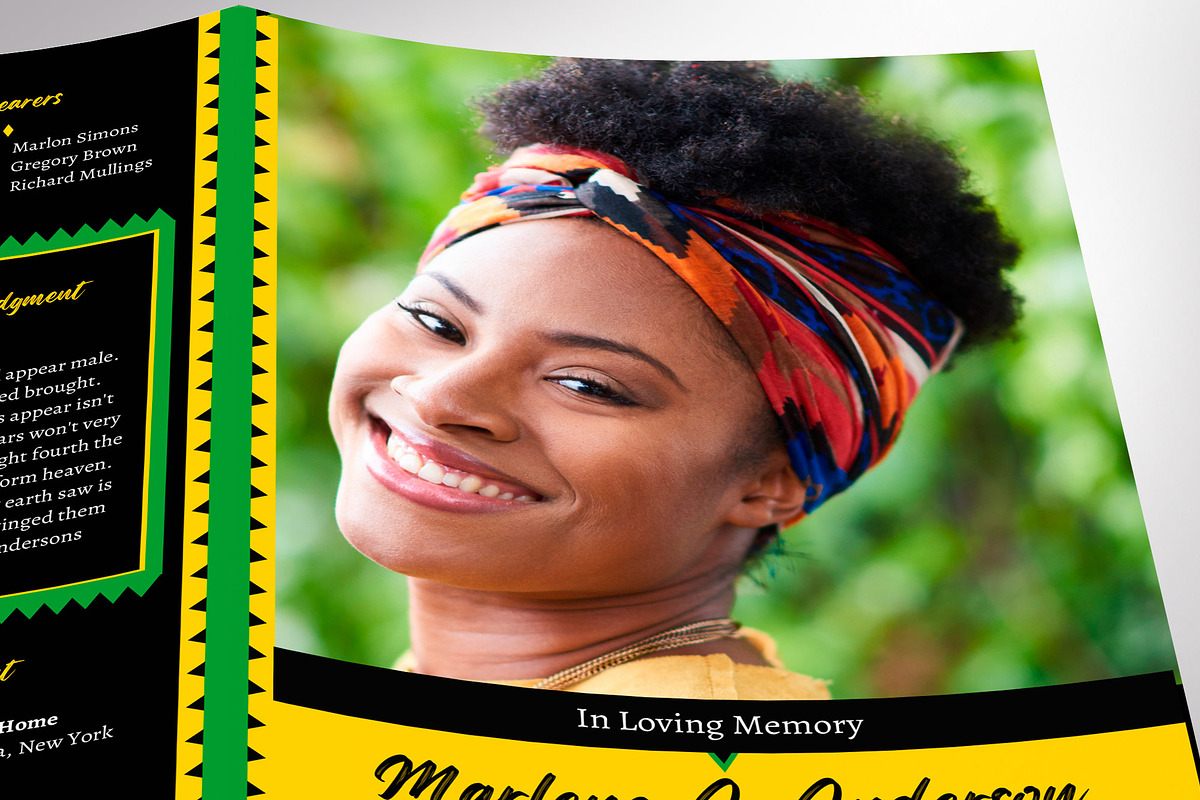Jamaican Funeral Program Canva 8 Pages