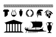 Greek style elements and symbols, an Object Illustration by LadadikArt