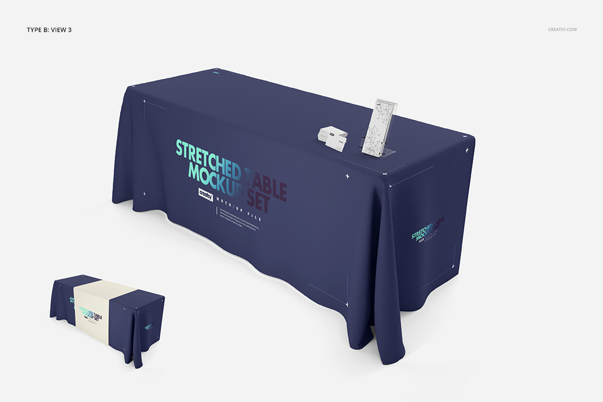 Imprinted Tablecloth Mockup Set, a Product Mockup by creatsy5