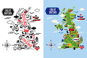 Cartoon Maps of Britain for child, an Illustration by Moloko88