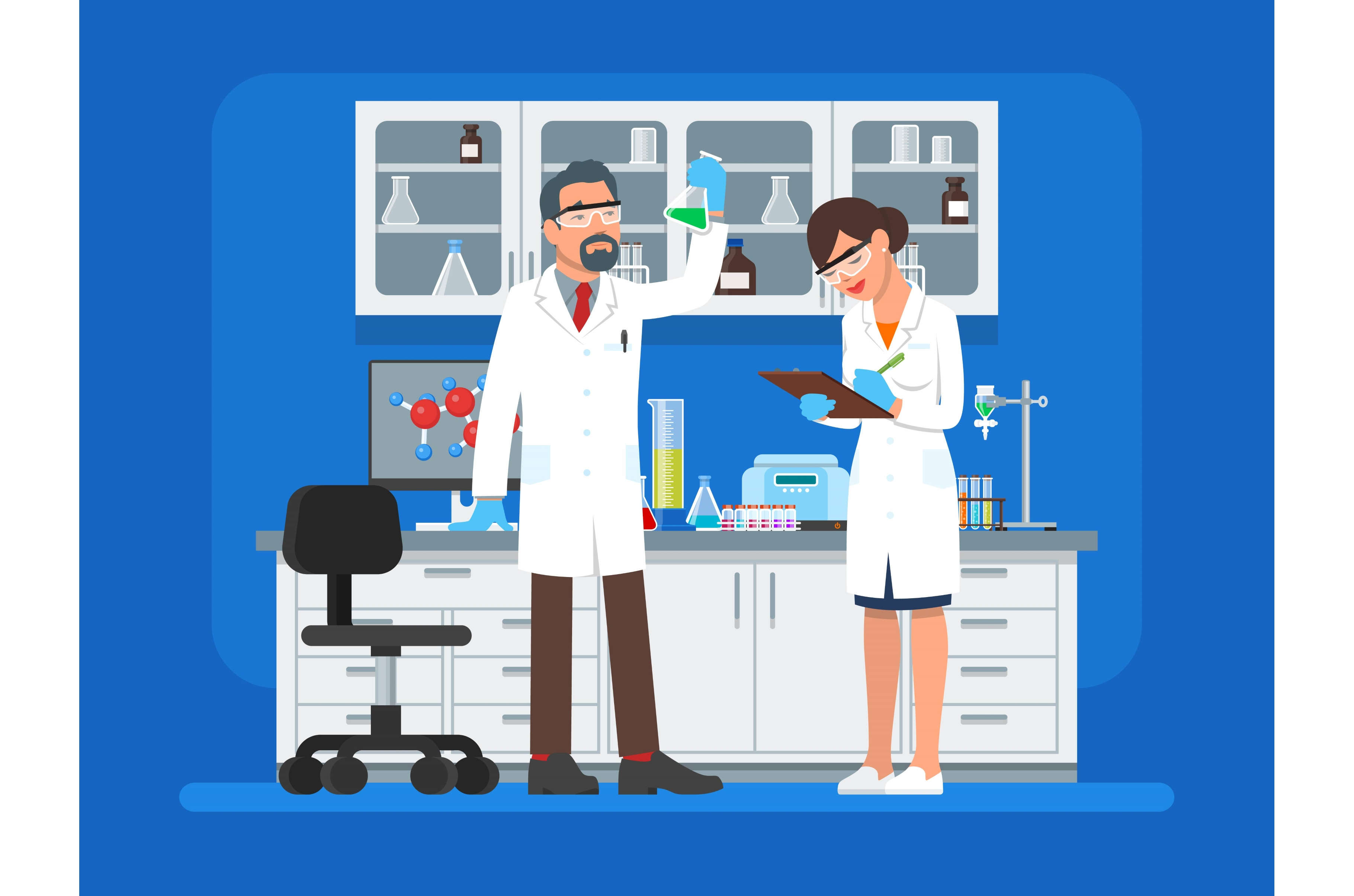 Vector illustration of scientists, an Education Illustration by Sky ...