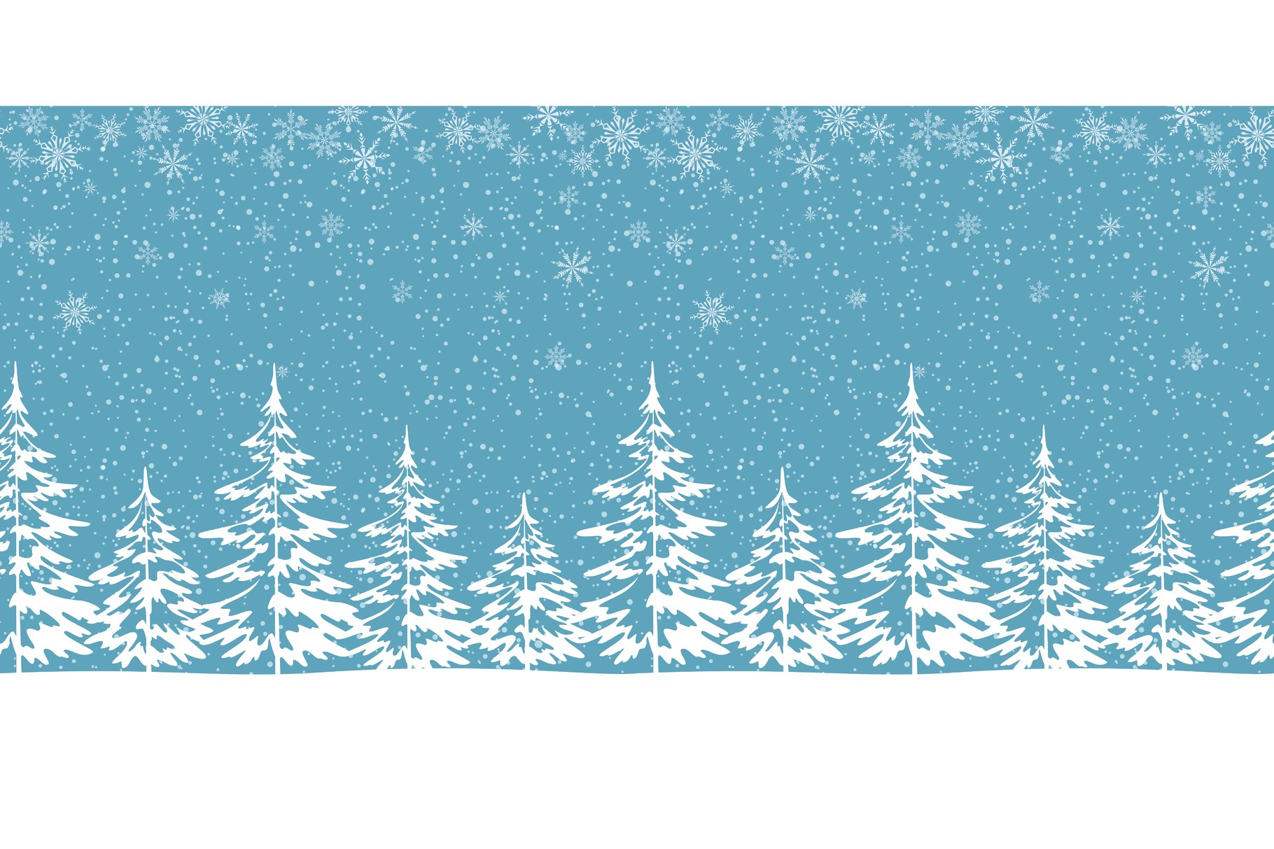 Landscape with Christmas Trees, a Pattern Graphic by Ok-sana