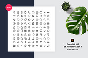 Essential 100 Set Icon Pack Vol. 1, an Outline Icon by StringLabs