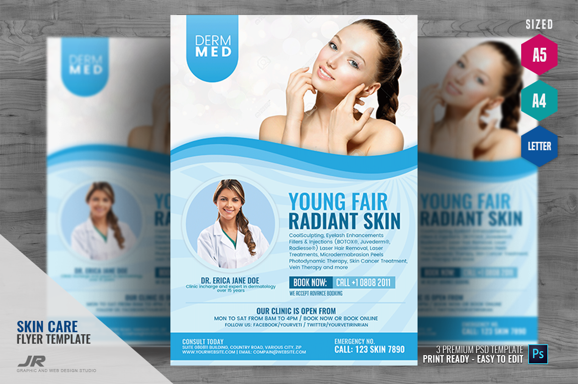 Skin Care Services Flyer Design, a Flyer Template by PSDPixel
