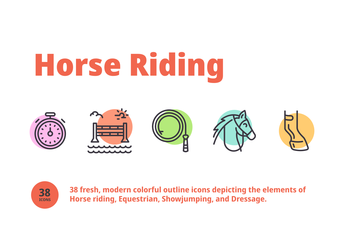 Horse Riding Icons | Creative Market