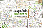 Happy Easter Doodle Design Bundle, an Animal Illustration by Artspace