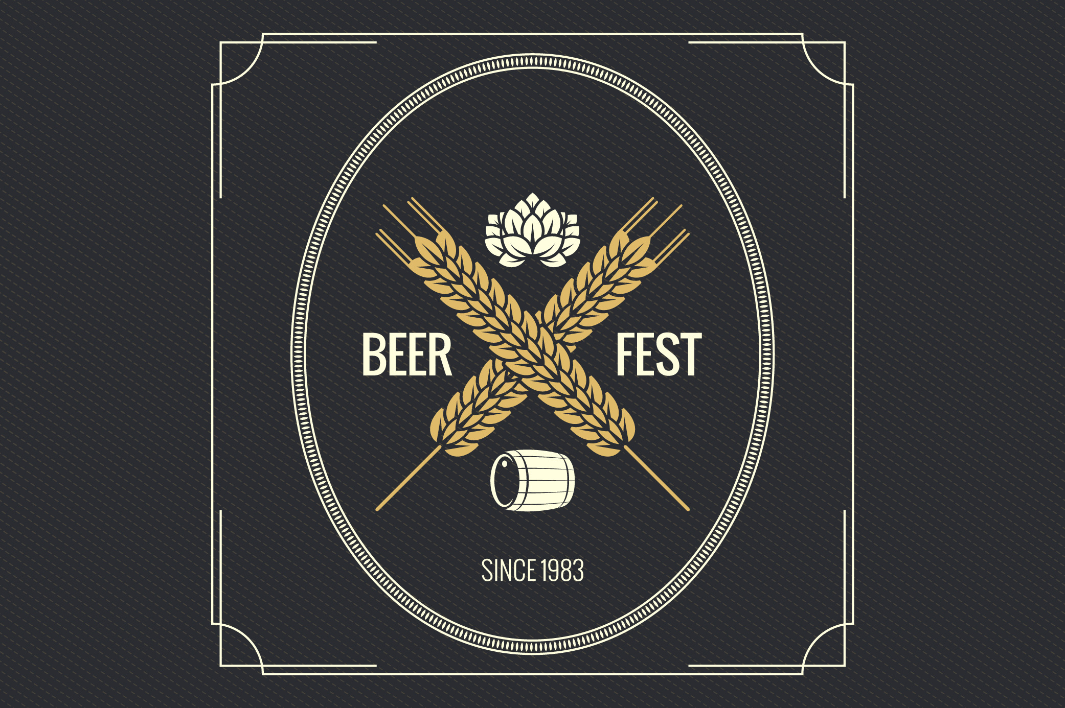 beer vintage label design background, a Food Illustration by PushLogo