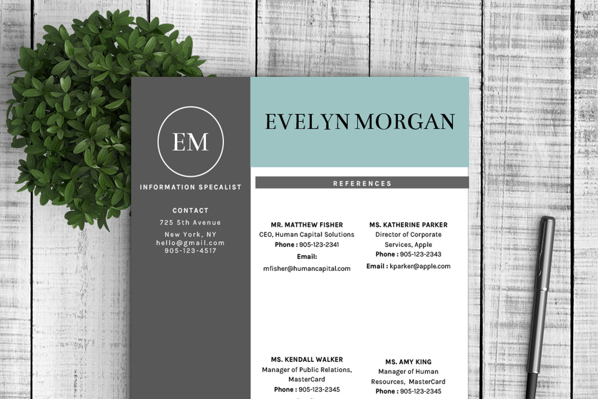 Resume & Cover Letter - Evelyn, a Resume Template by Resume Template Shoppe