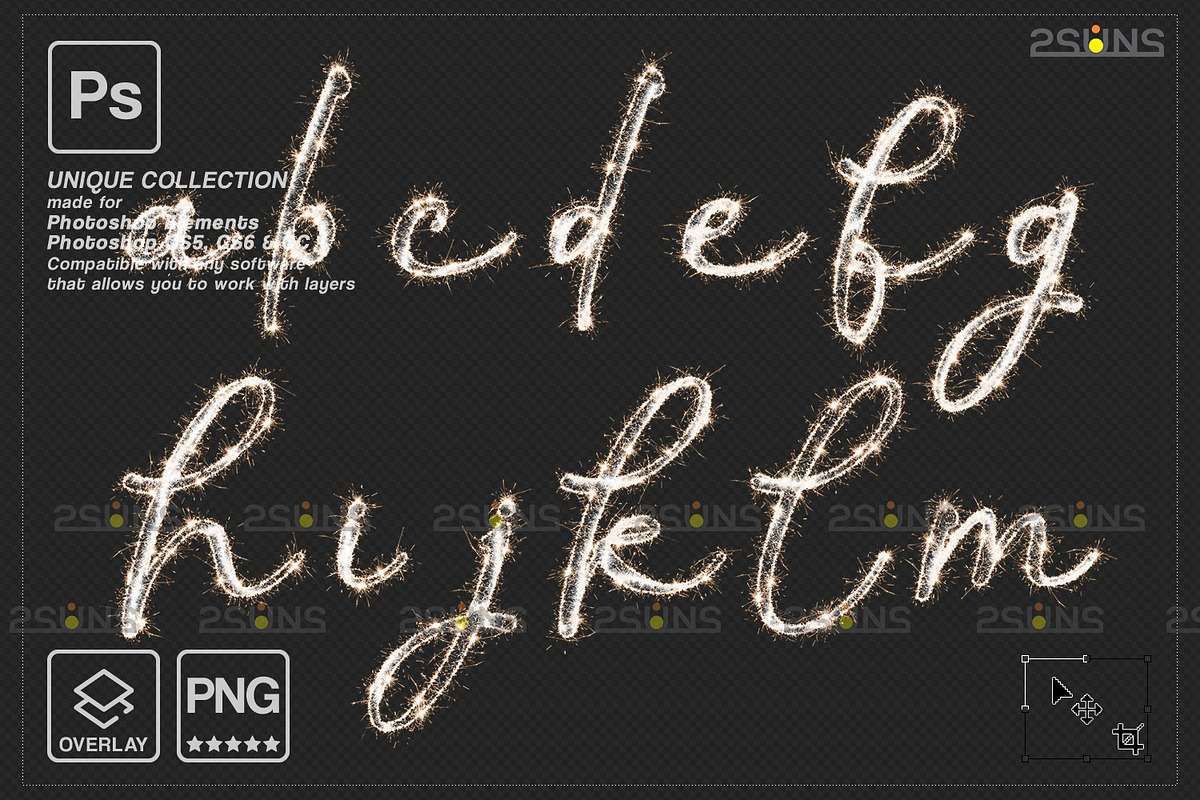 Alphabet sparkler font overlays, an Object Graphic by 2SUNS