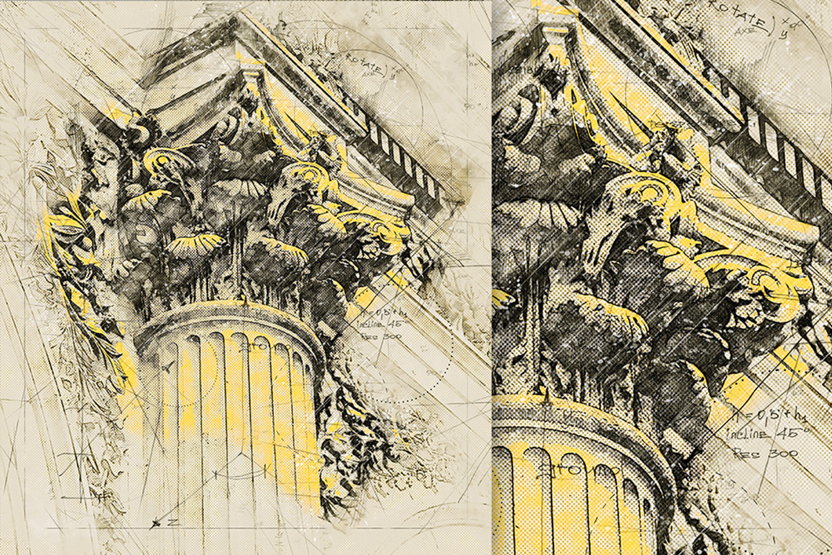 Arch Sketch Photoshop Action, an Action Add-On by GorynArt