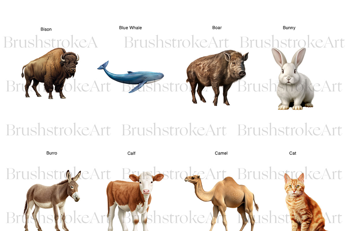 Realistic Animals Clipart, Wild Animal