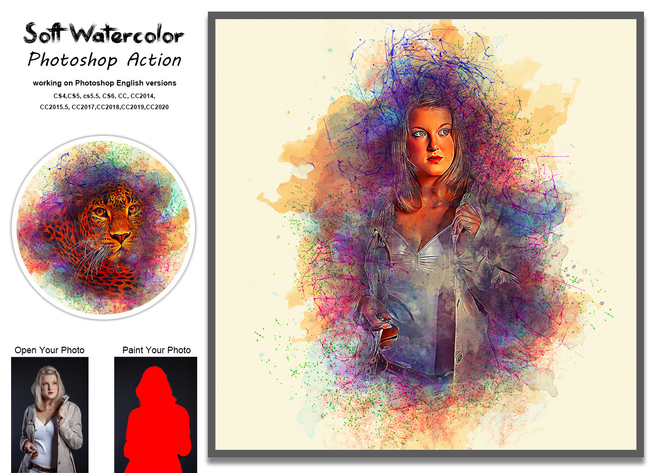 Soft Watercolor Photoshop Action, an Action Add-On by Studio Retouch