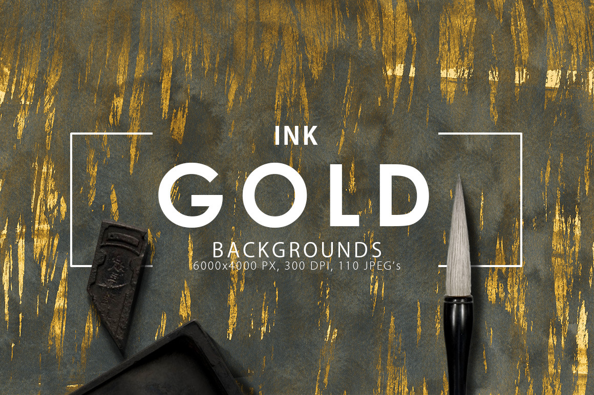 Gold Ink Backgrounds, a Texture Graphic by ArtistMef