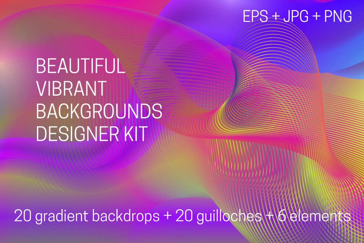 Beautiful vibrant backgrounds kit, an Illustration by Guten Tag Vector