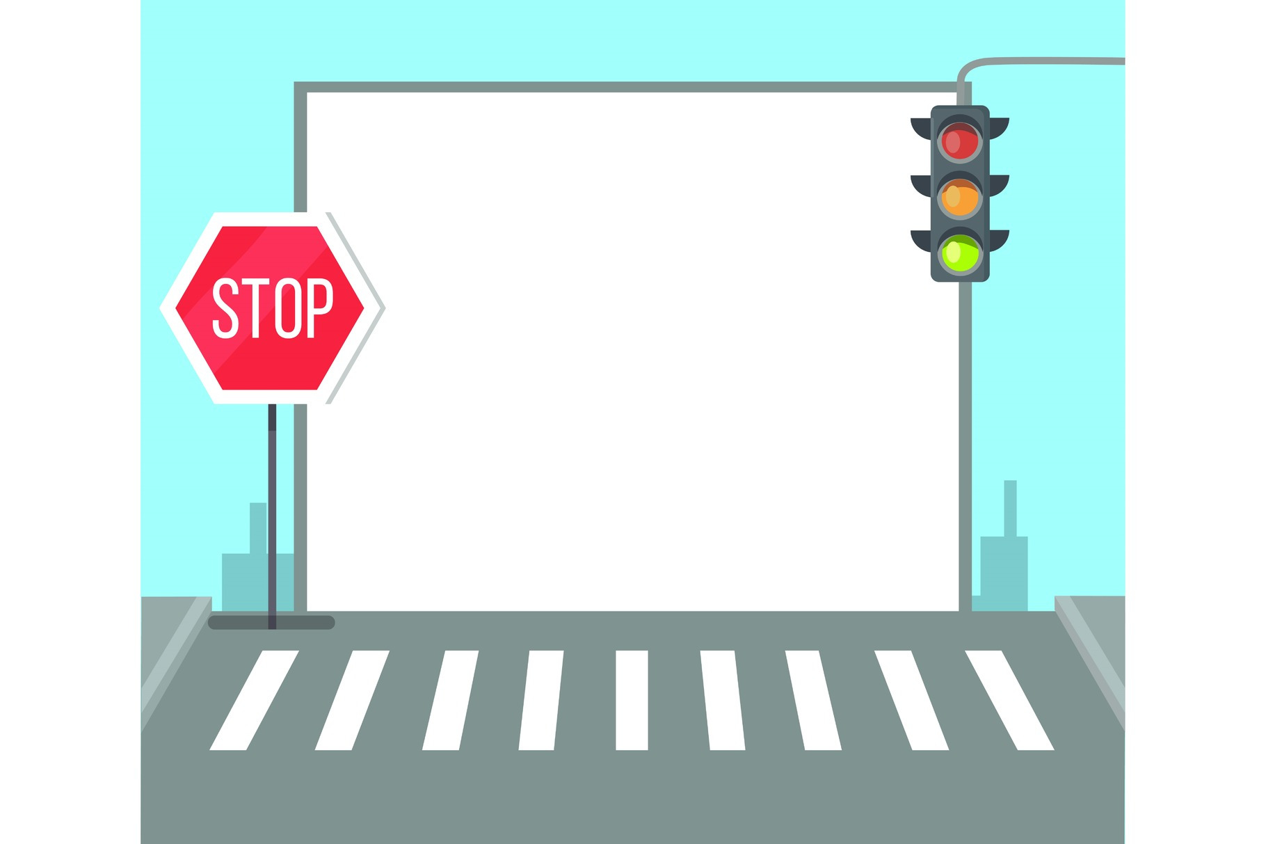 Pedestrian Crossing with Stop Sign, an Object Graphic by robuart