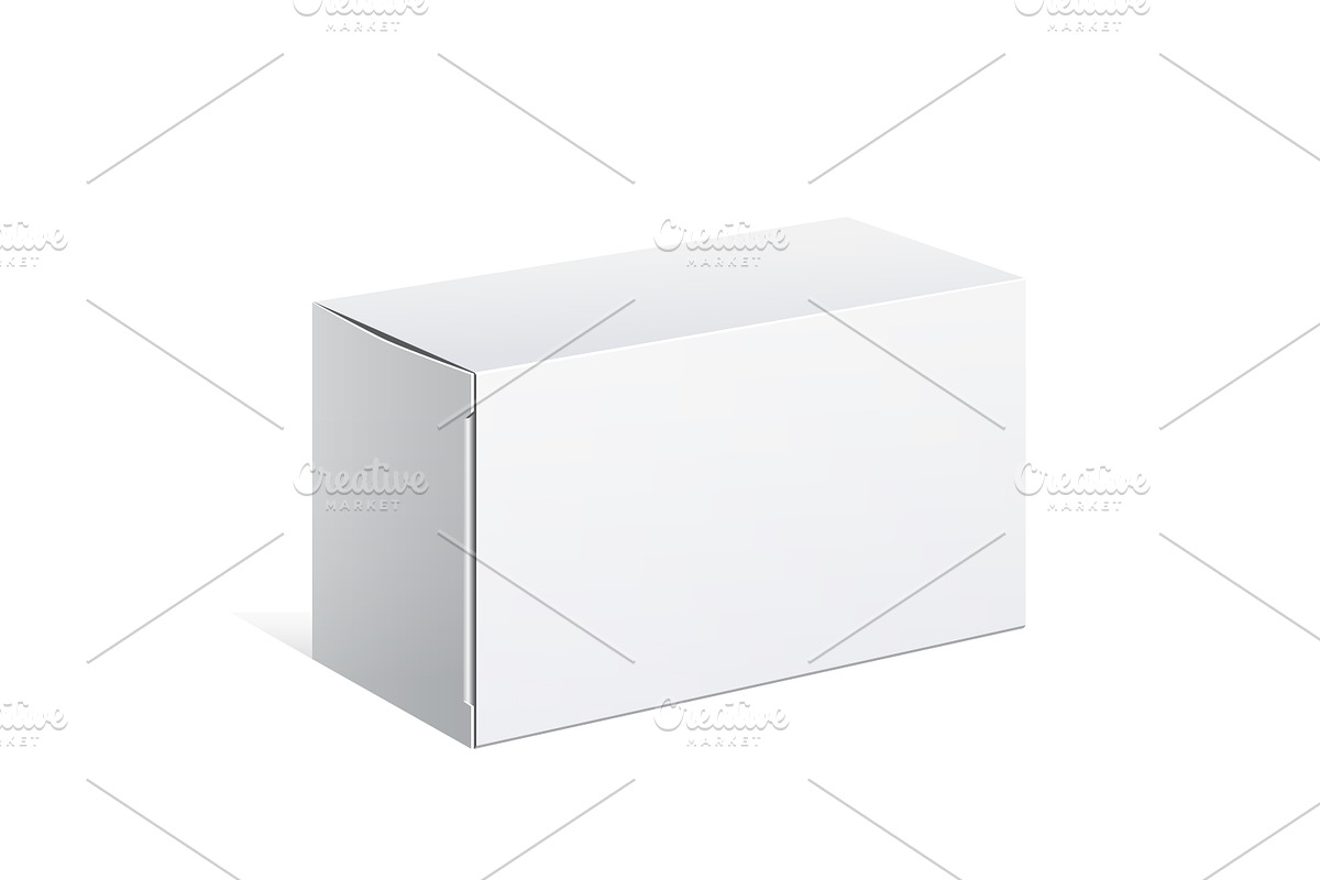 Realistic White Package carton Box, a Merchandise Mockup by Sunny ...