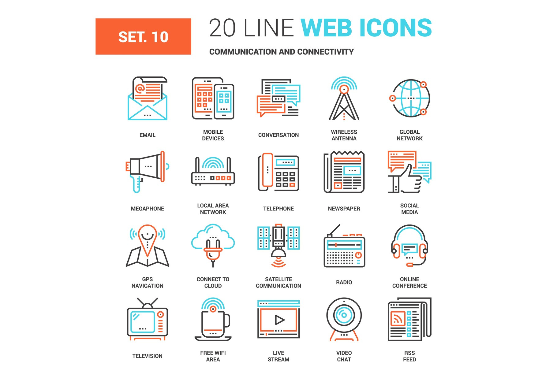 Communication and Connectivity, an Outline Icon by vasabii