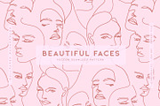 Beautiful Faces | Vector Pattern, a Pattern Graphic by MalyskaStudio
