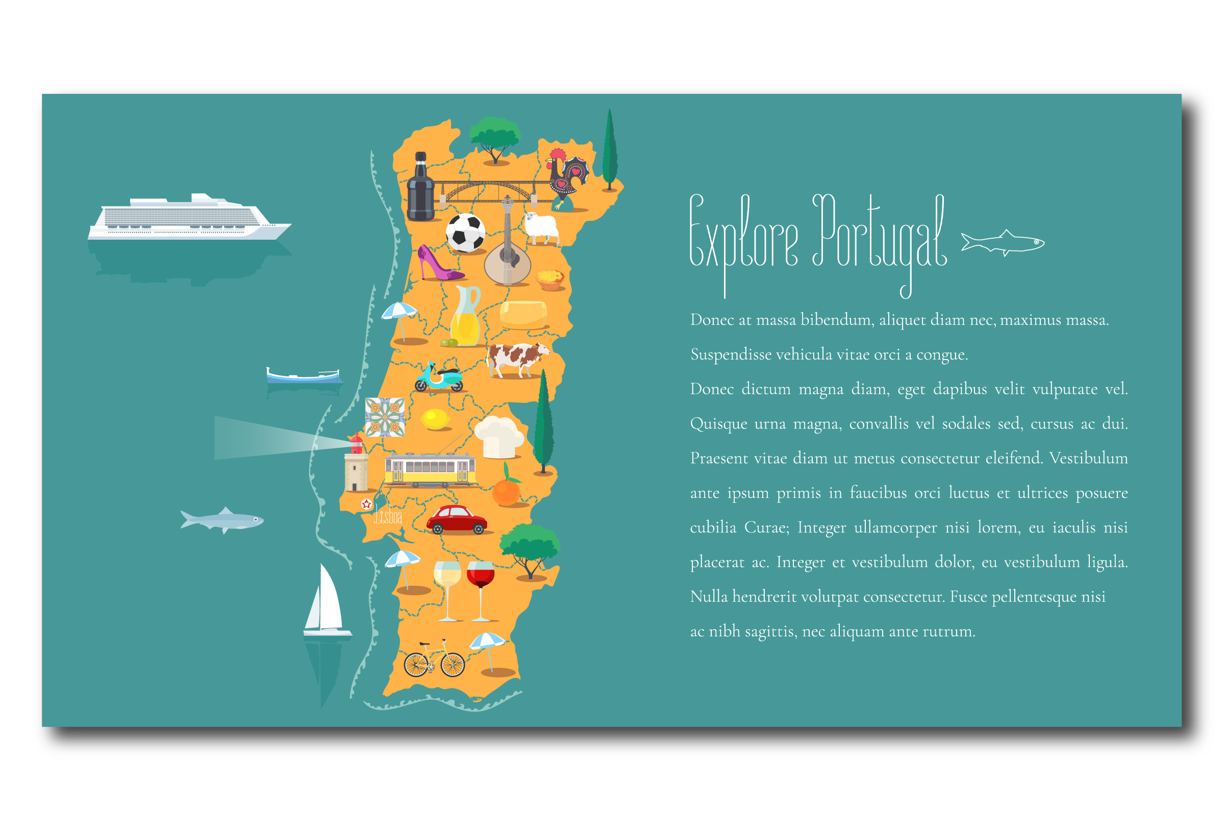 Map of Portugal vector design, a Food Illustration by Darth Vector
