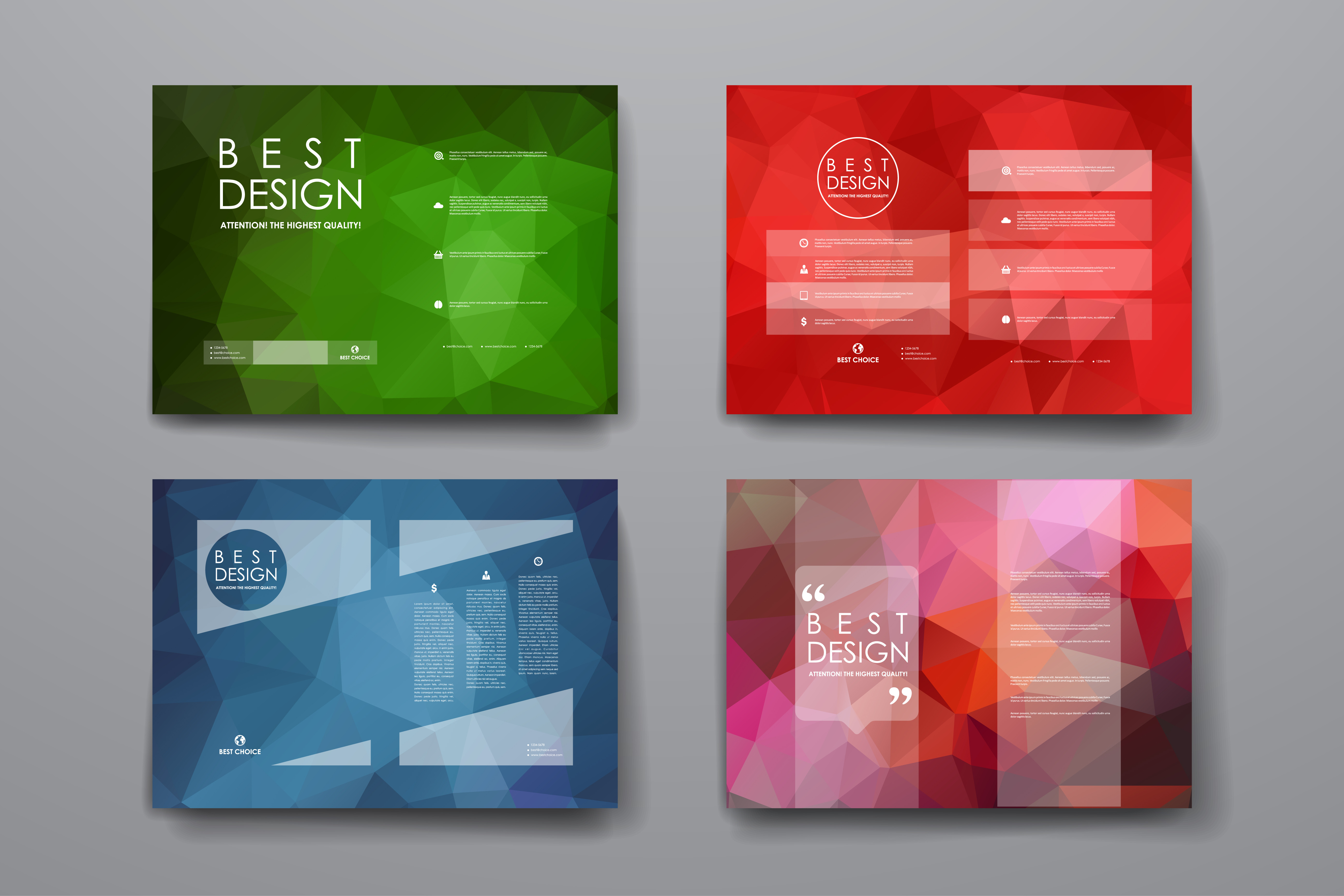 Set of awesome brocures. Best design, a Brochure Template by Palau