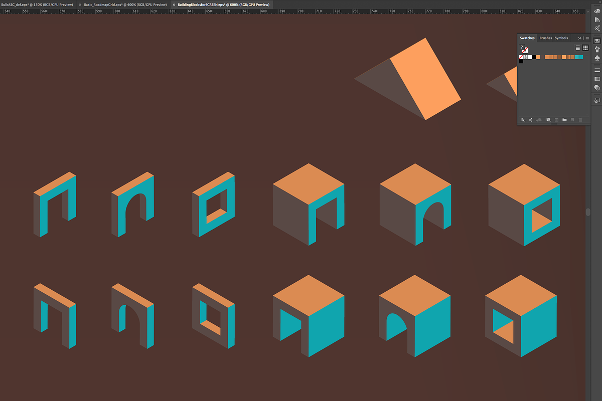 Isometric Building Block Set, an Illustration by piximix