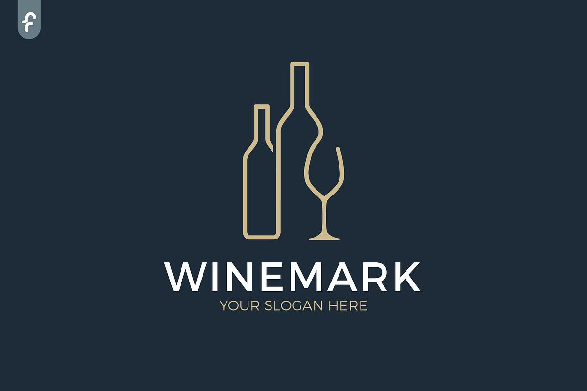 Wine Mark Logo, a Branding & Logo Template by ft.studio