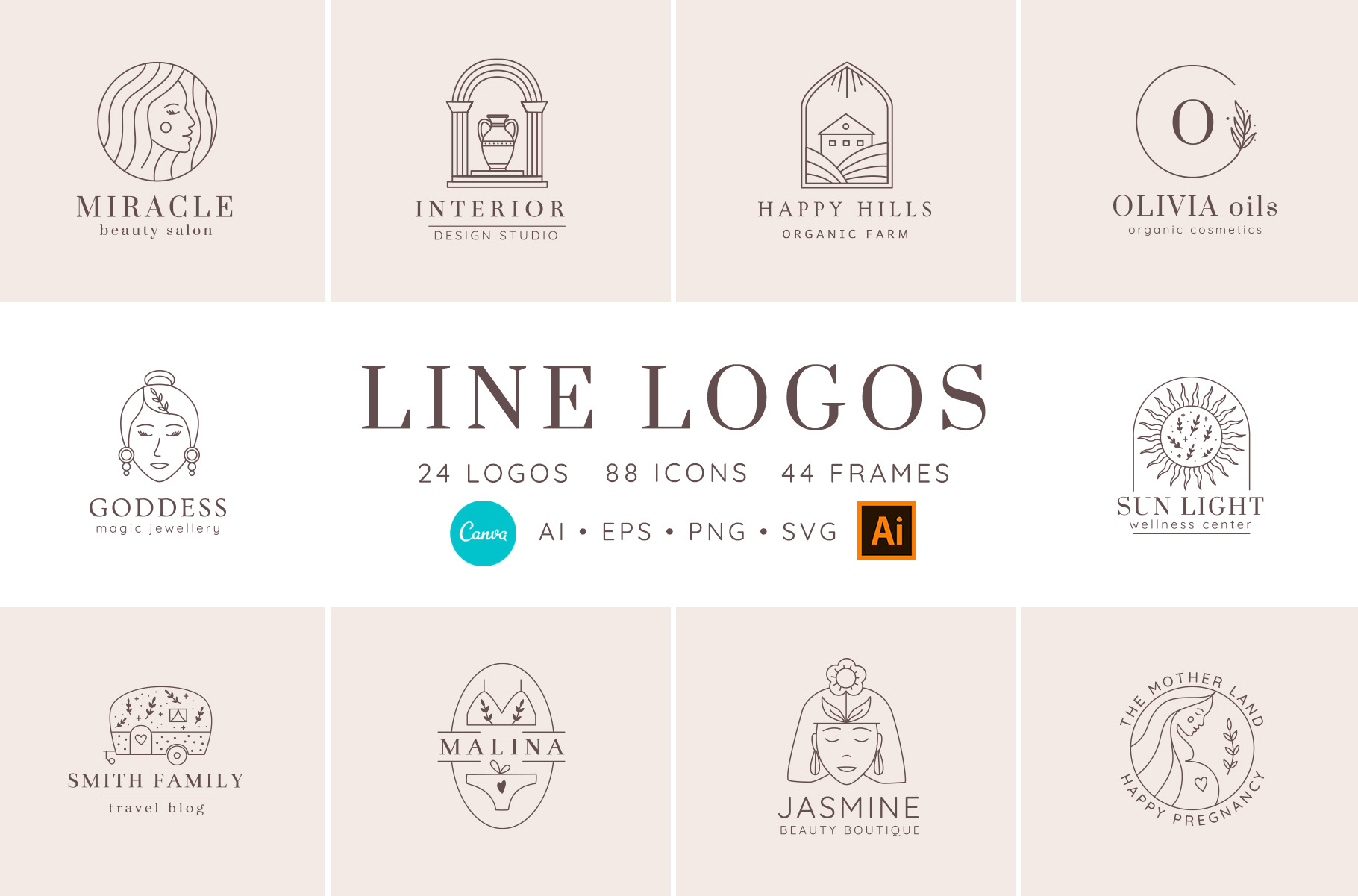 Line logos CANVA & AI