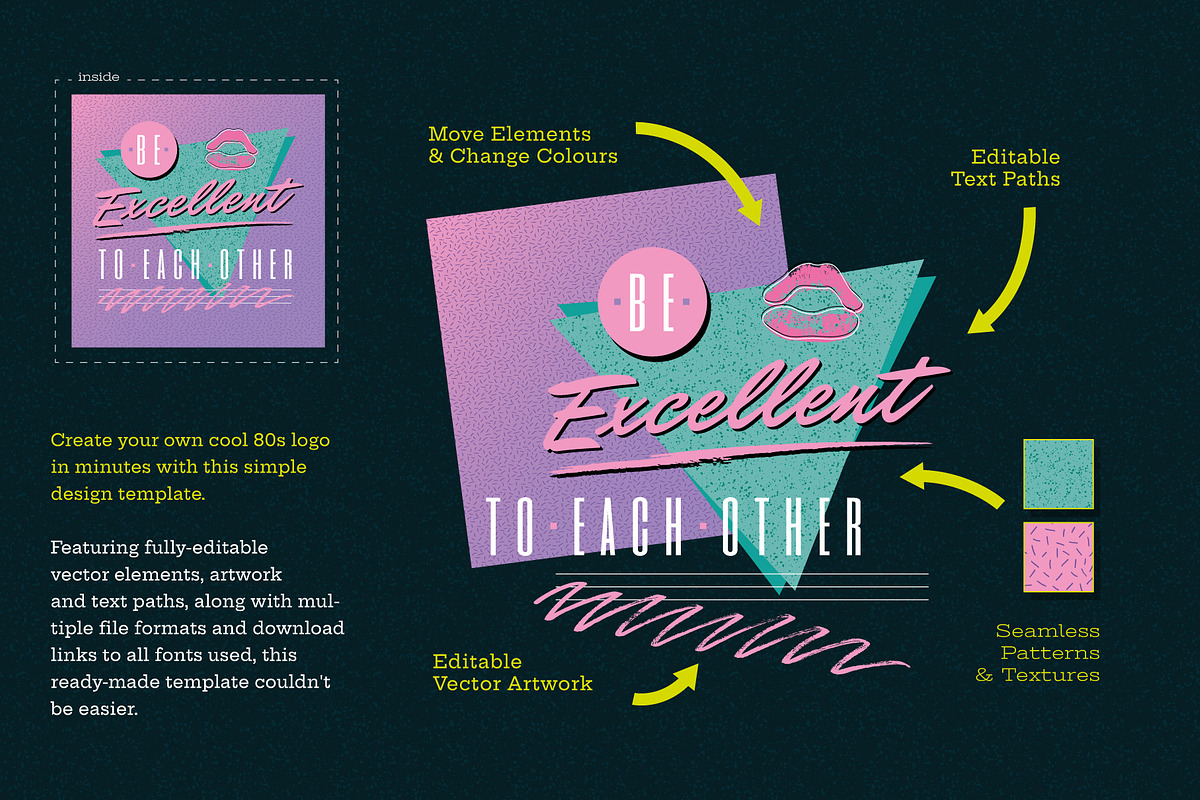 1980s Retro Logo Design Template, a Branding & Logo Template by ...