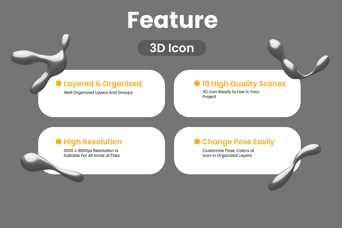 Liquid Metal 3D Icon Pack