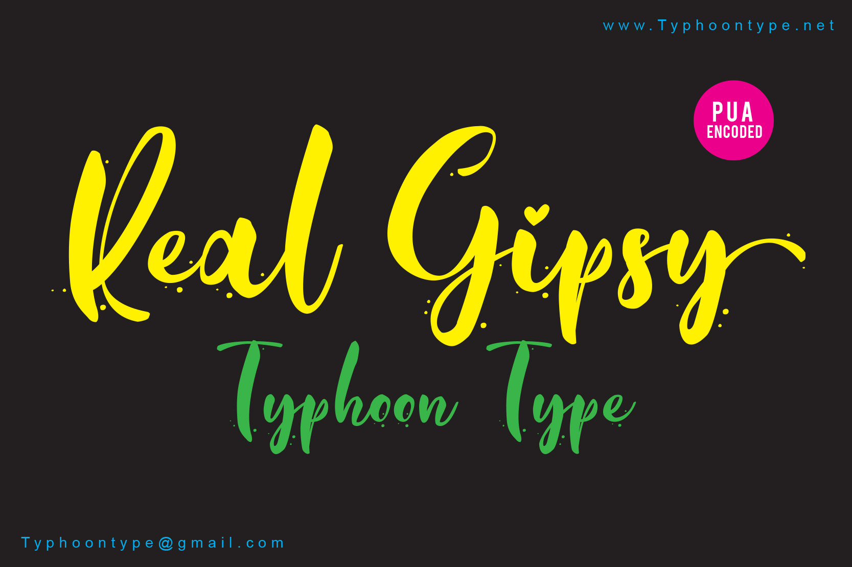 Real Gipsy font, a Script Font by TyphoonStudio