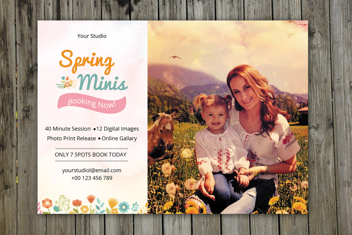 Spring Mini Session Template-V223 | Flyer Templates ~ Creative Market