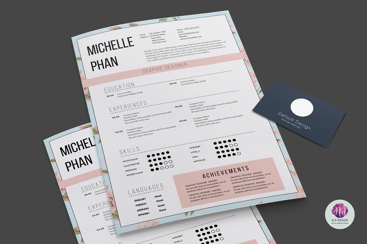 Elegant CV template, a Resume Template by Chic templates