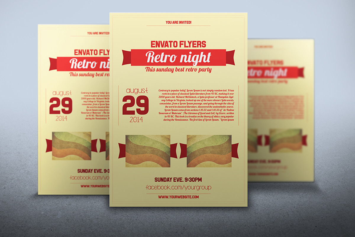 Multipurpose retro flyer or poster, a Flyer Template by Tzochko