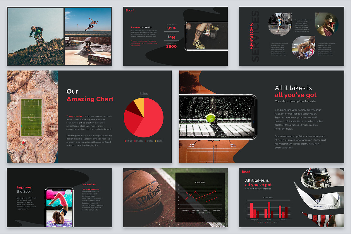 Boost Sports Powerpoint template, a Presentation Template by Reshapely