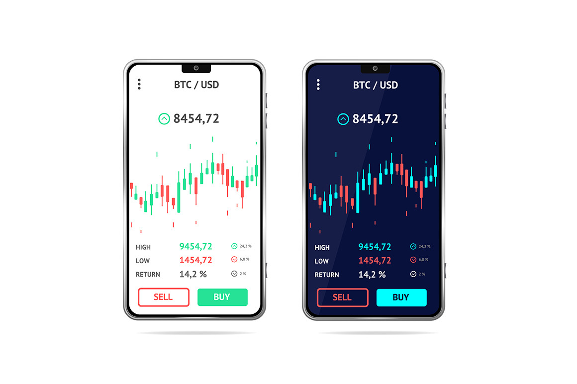 Phone with App Forex Trade Set | Graphic Objects ~ Creative Market