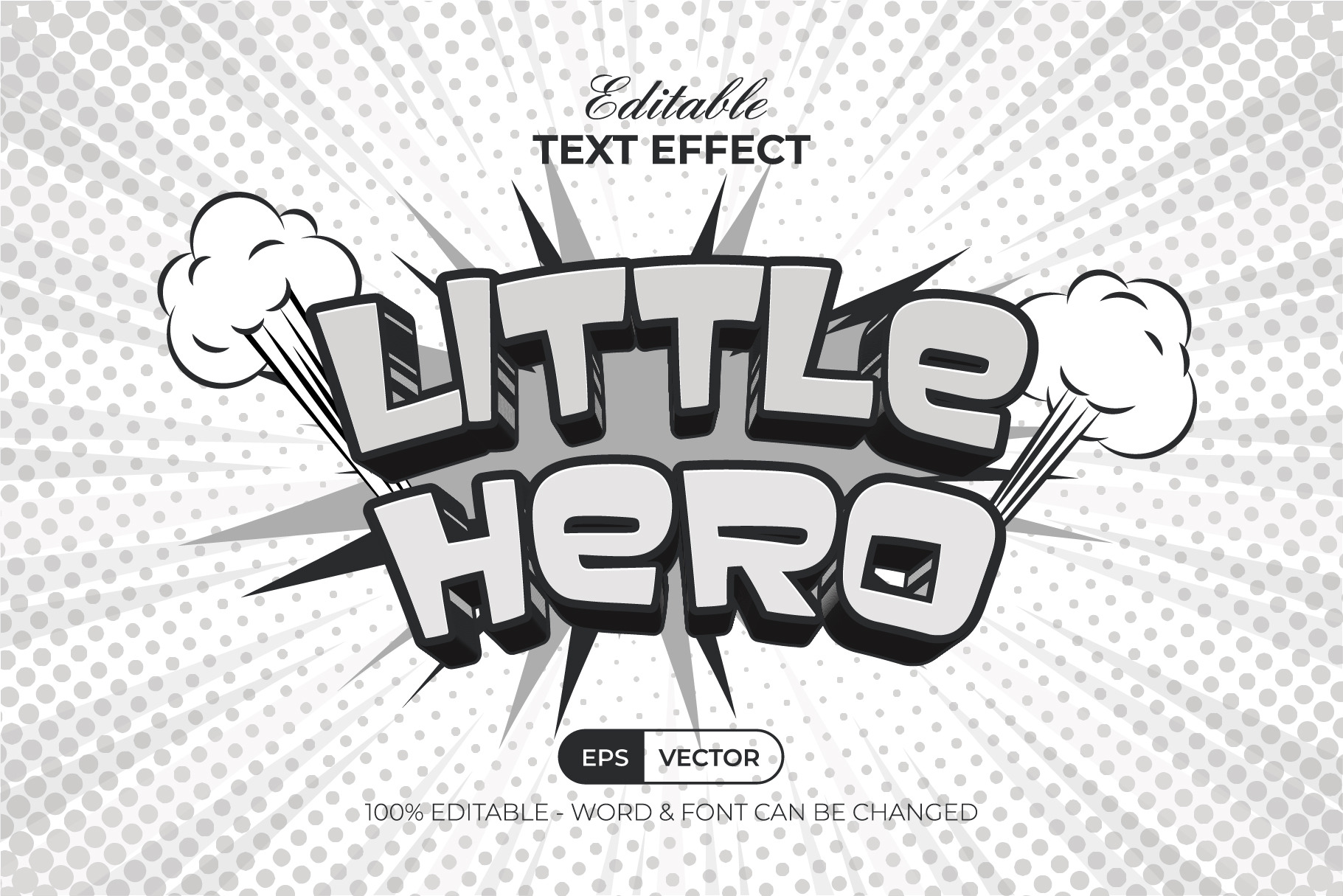 Little Hero Text Effect Comic Style, a Layer Style Add-On by Mockmenot
