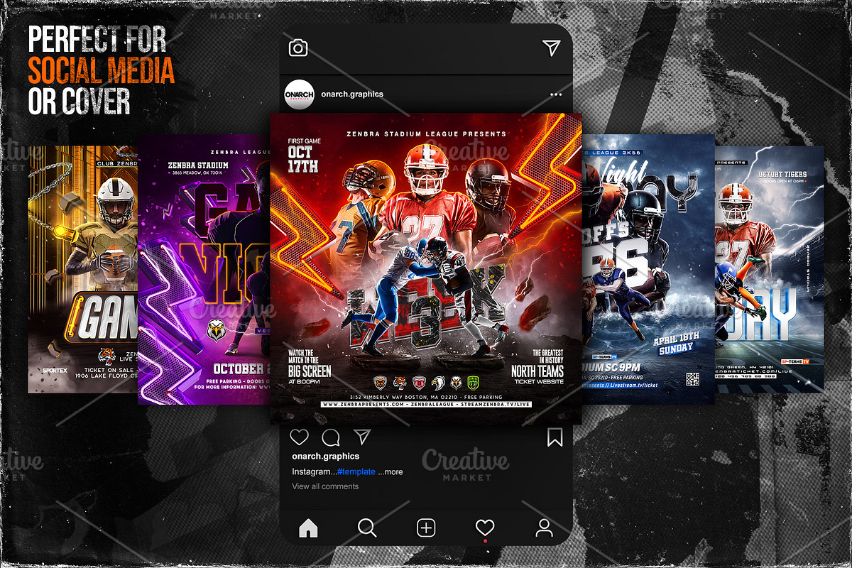 5 Football Flyer Templates, a Flyer Template by OnurDemircan